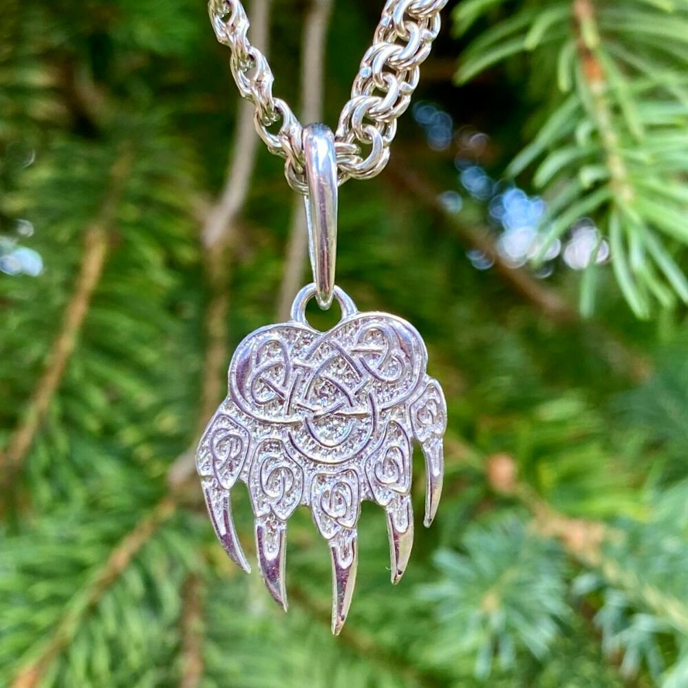 Серебряный оберег " Печать Велеса ( Лапа Медведя )"