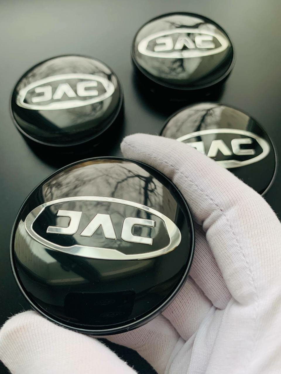 Заглушки на диски JAC 60/56мм 4шт. Колпачки для колеса Джак 60мм черный