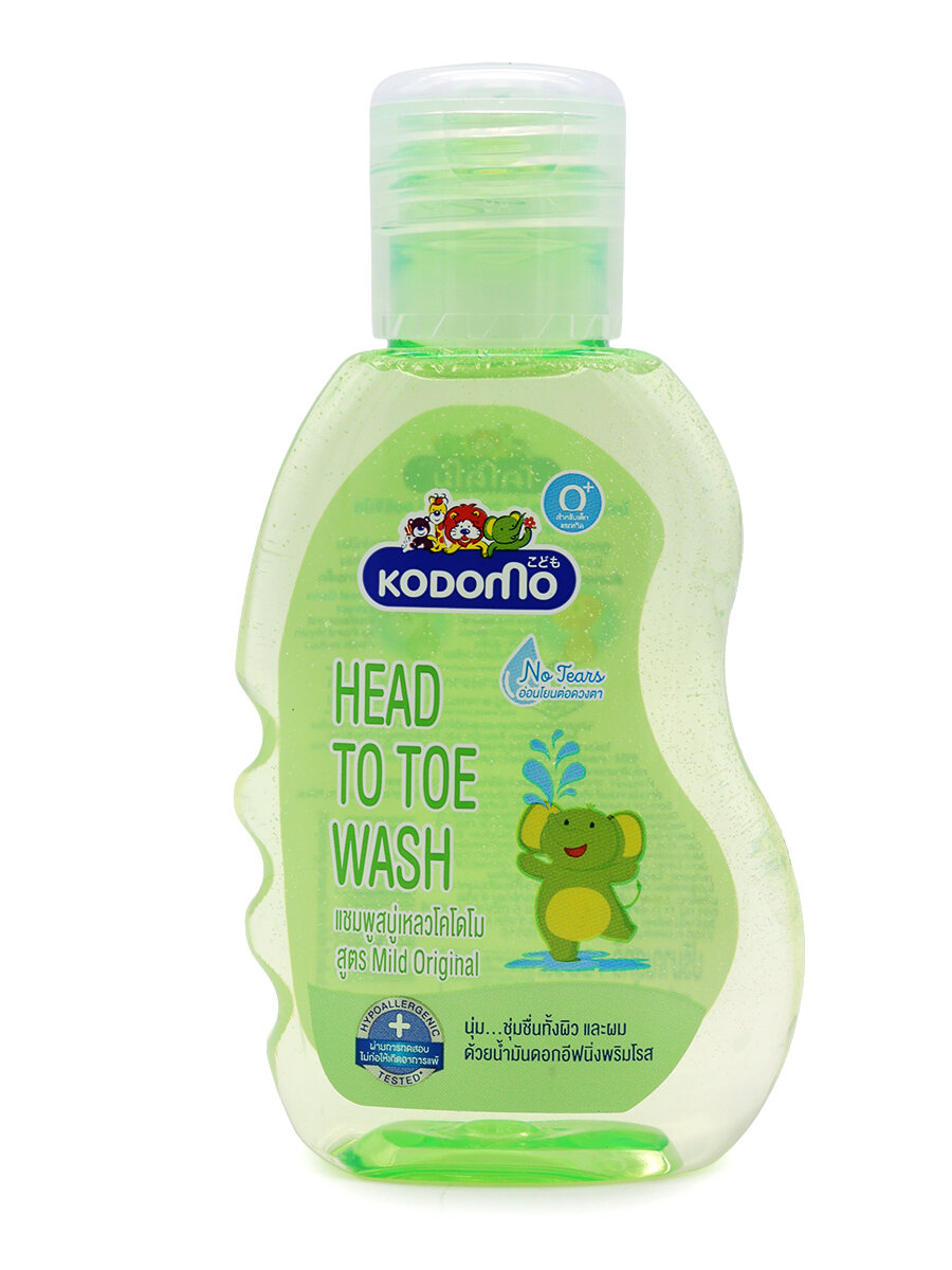 LION Детский гель для душа "От макушки до пяточек" нежный оригинальный Kodomo, 100 мл