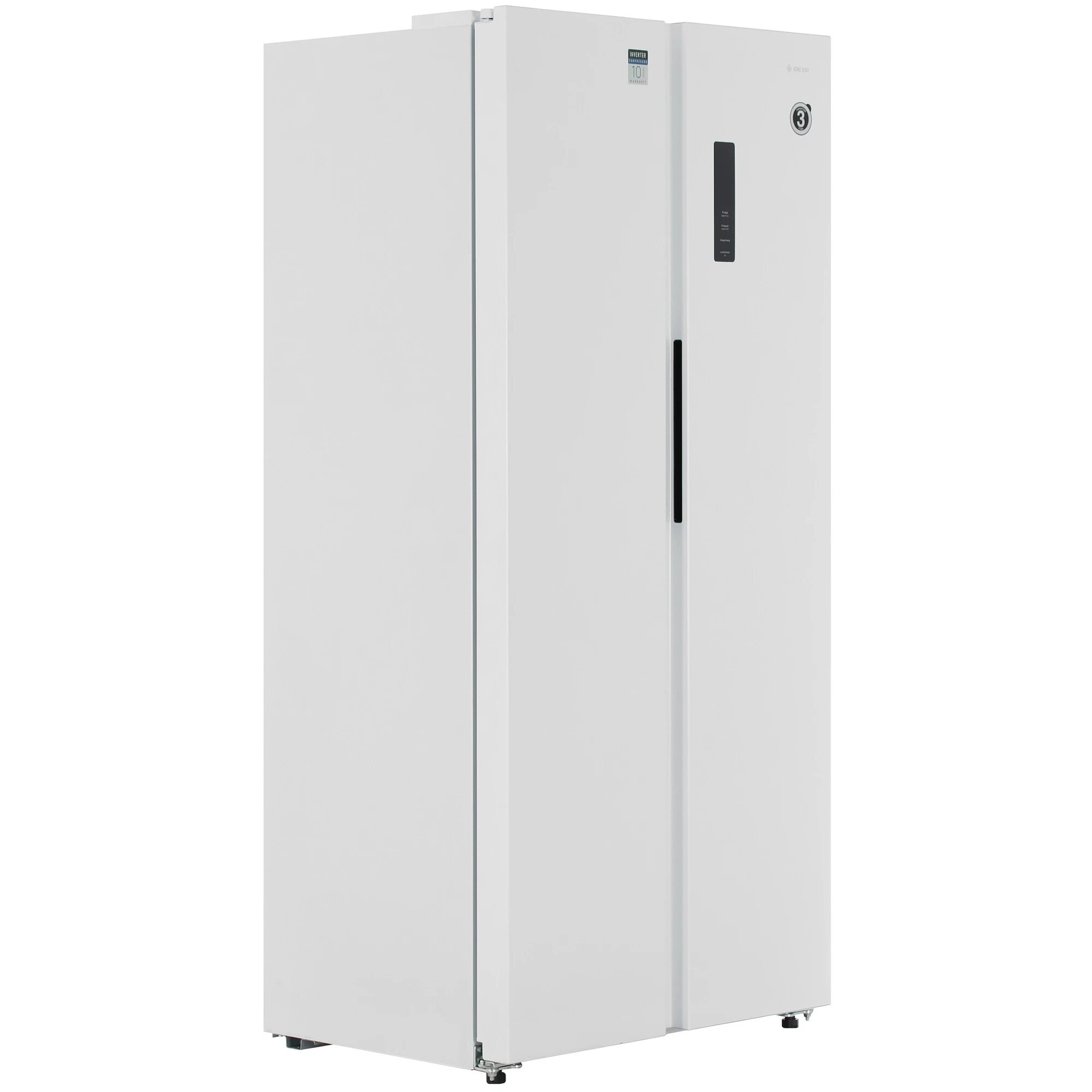 Холодильник DEXP SBS4-51AKA, Side by Side, инверторный, 2 камеры, A+, 502 л, белый