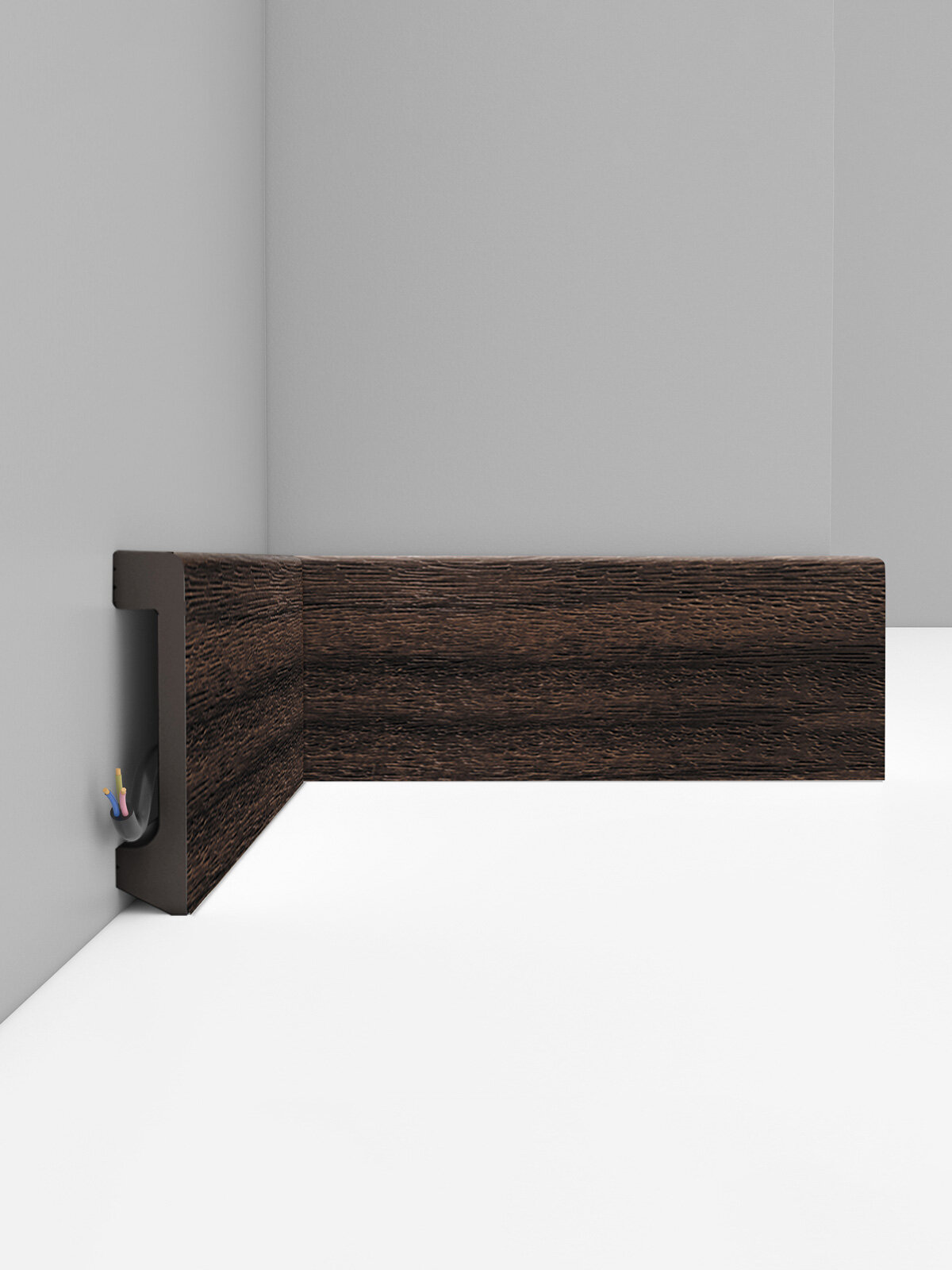 Плинтус дюрополимер напольный DECOMASTER (декомастер), 80х17х2400 мм, D235-438 ДМ махагон