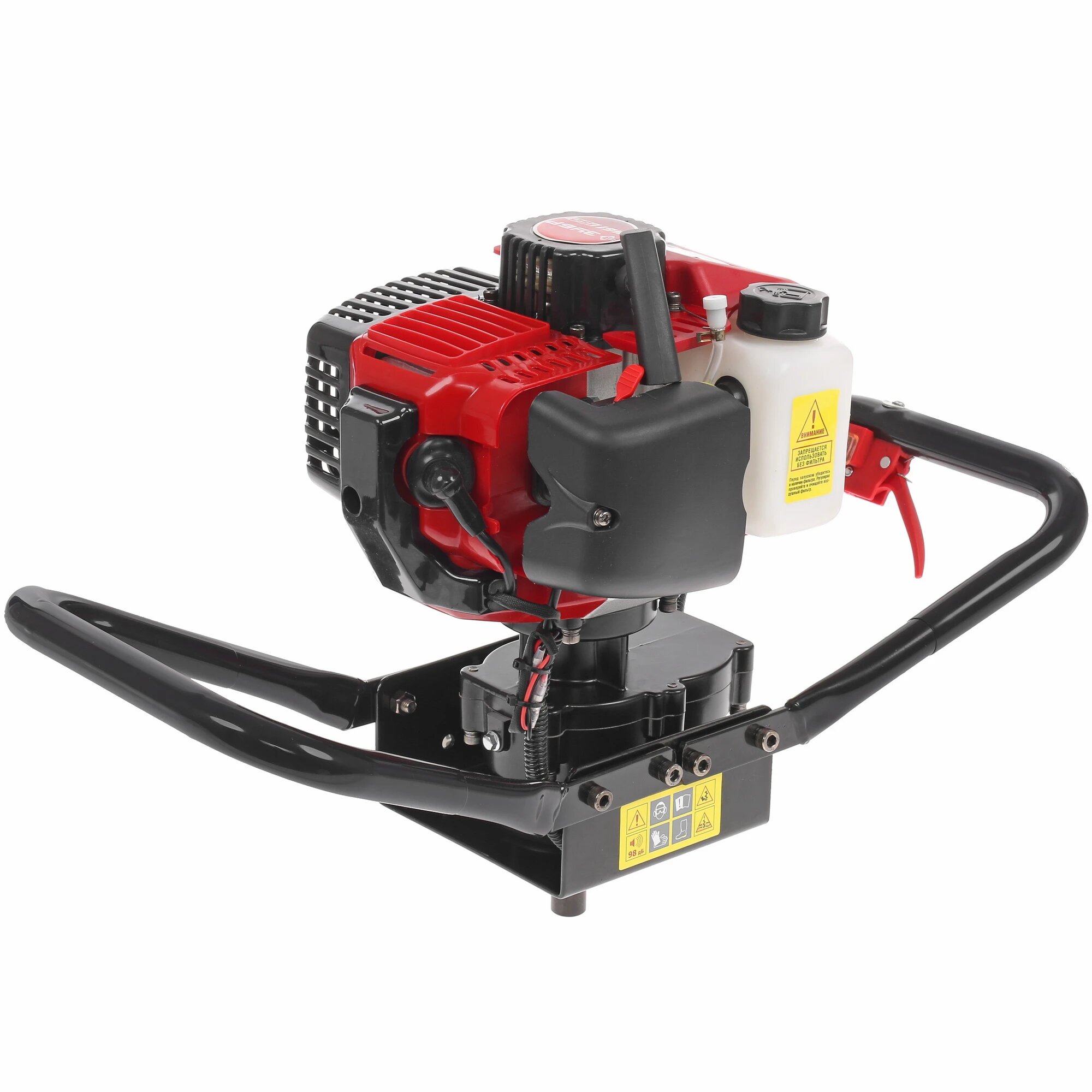 Бензиновый мотобур Зубр МБ1-150, 1.7 л. с. (1.25 кВт), бак 1000 мл, 8800 об/мин, красный