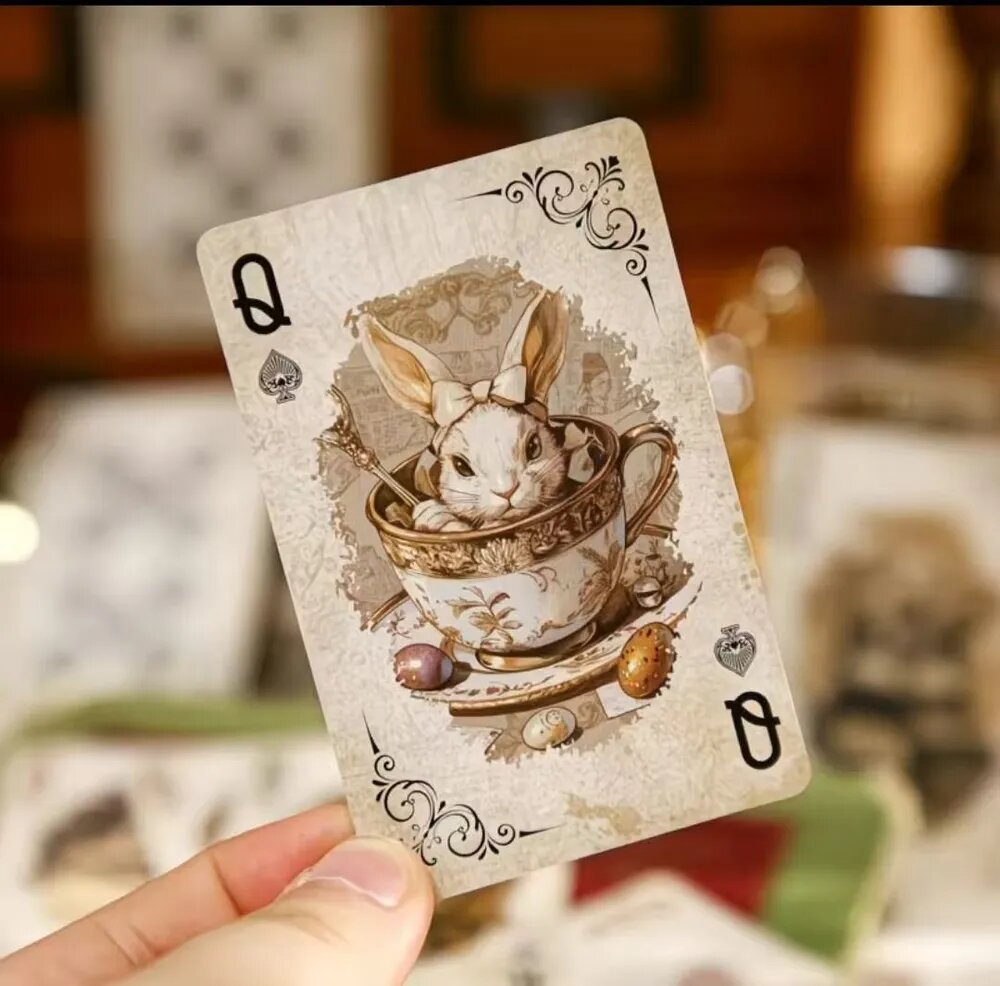 Ретро карты "Алиса в Стране Чудес" - винтажный французский стиль для покера и буллфиша