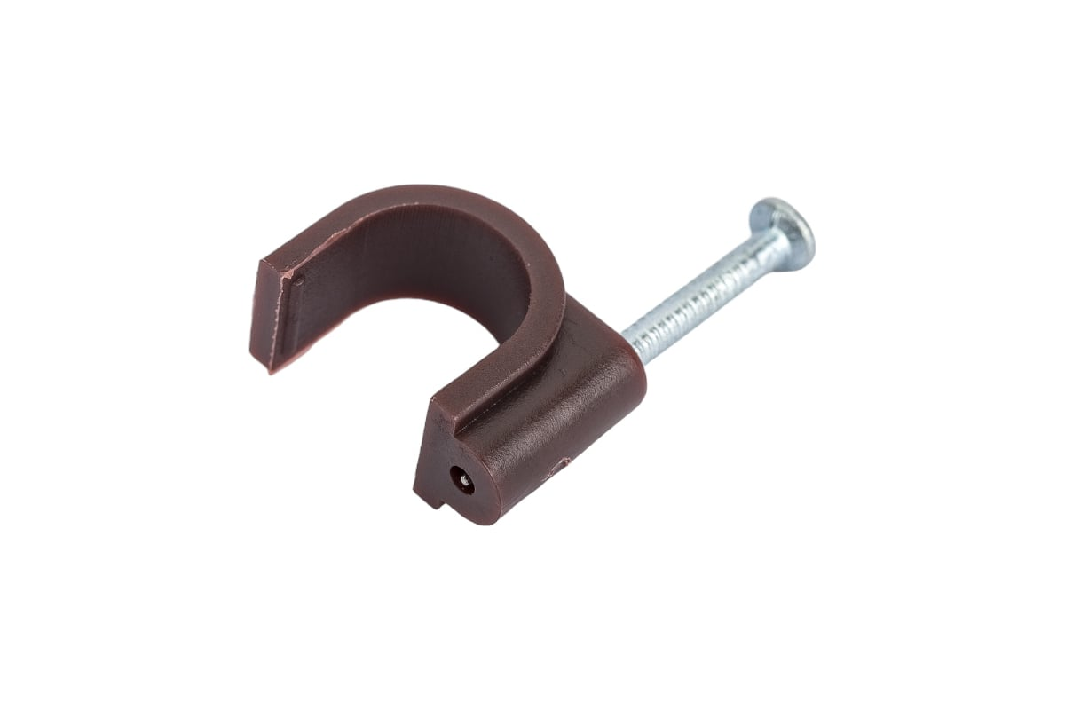 Скоба 10 мм круглая пластиковая (венге) (50 шт) TDM {SQ0514-0085}