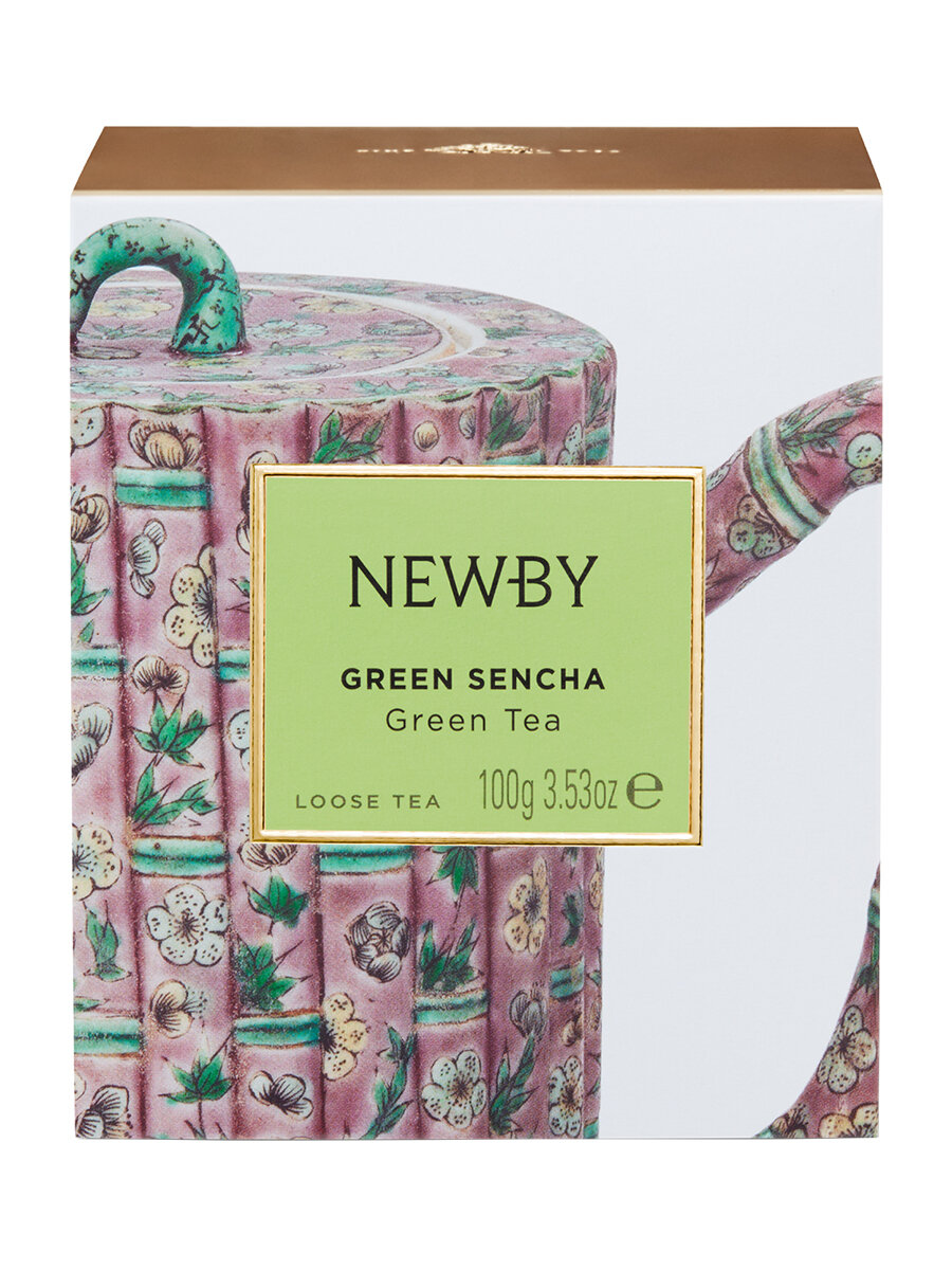 Чай зеленый Newby "Зеленая Сенча", крупнолистовой, 1/100г, картонная упаковка