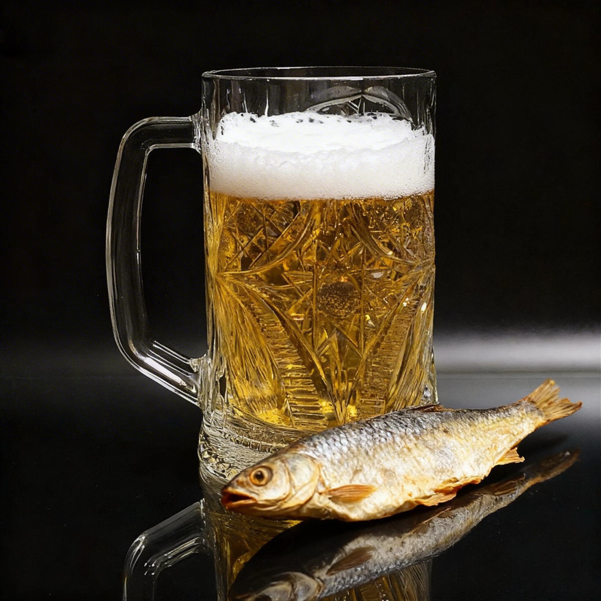 Пивная кружка "гусевская хрустальный завод", хрусталь, 600 мл