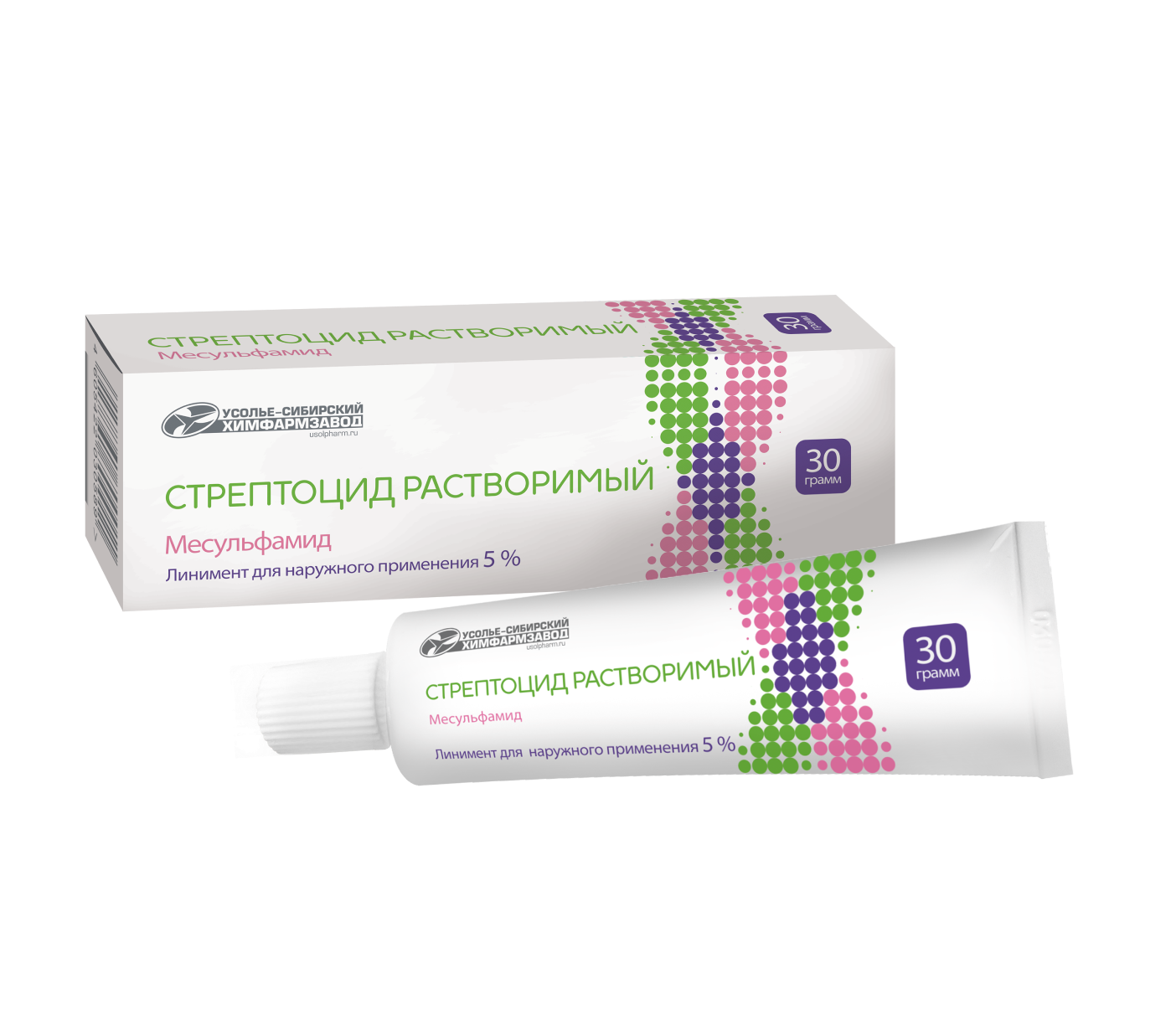 Стрептоцид растворимый* линимент д. нар. прим.5% 30г