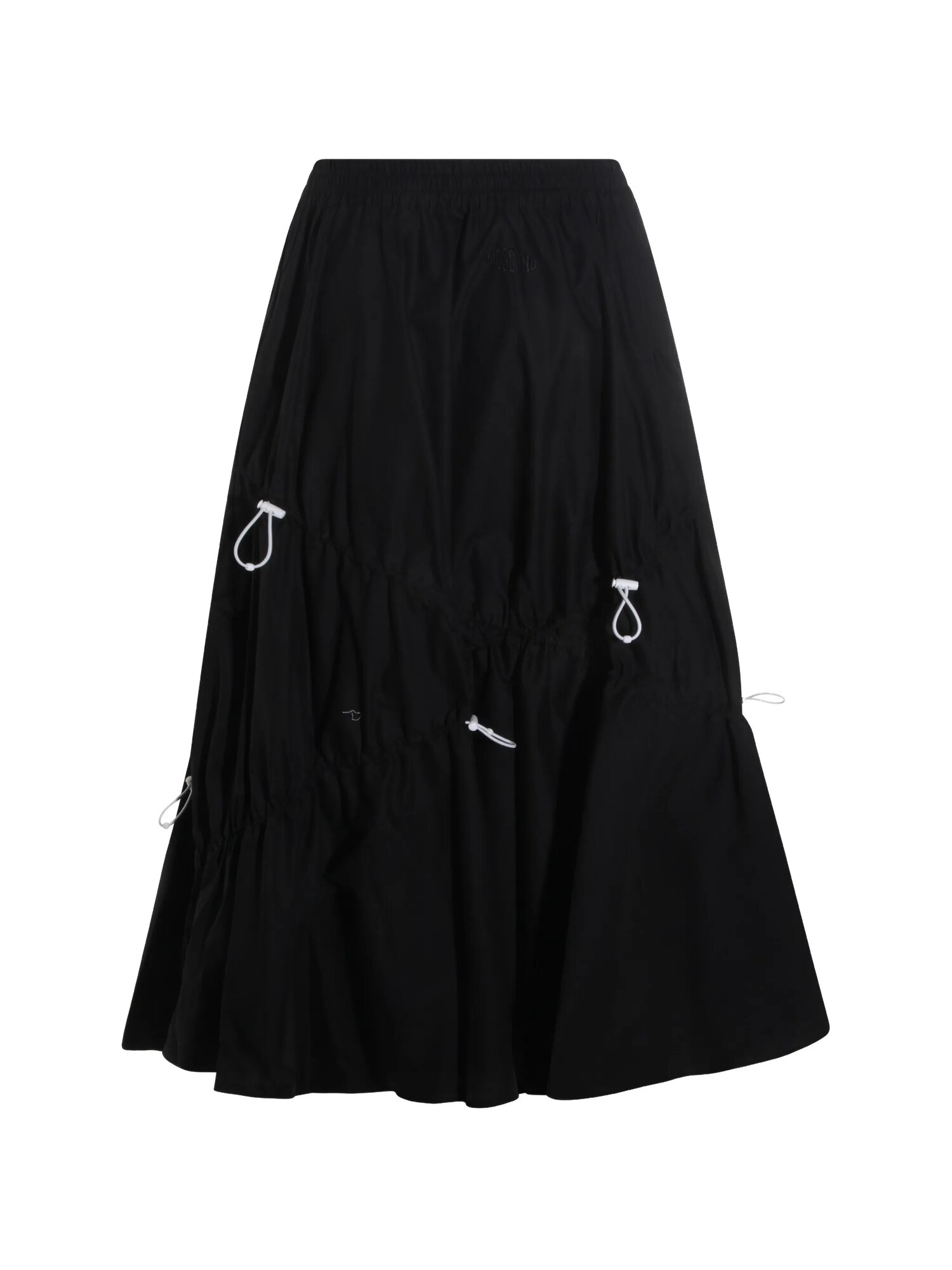 Юбка MOSCHINO Drawstring midi skirt, размер 42, черный — фото 1