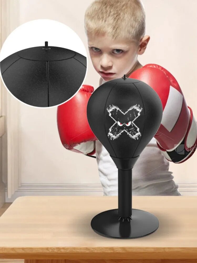 Stress Relief Boxing Speed Ball, Боксерский тренажер с присоской, стойка для снаряда, 23 см