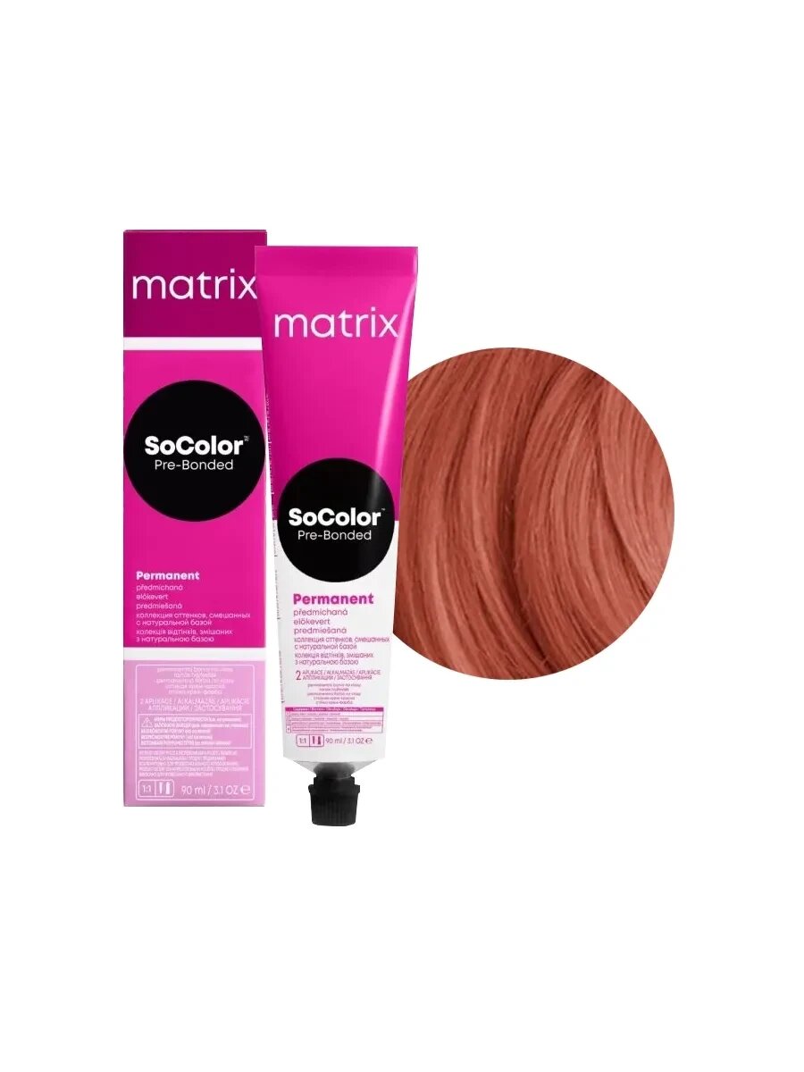 Краска для волос Matrix SoColor Pre-Bonded, Перманентная с бондером, 7СG (7.43)