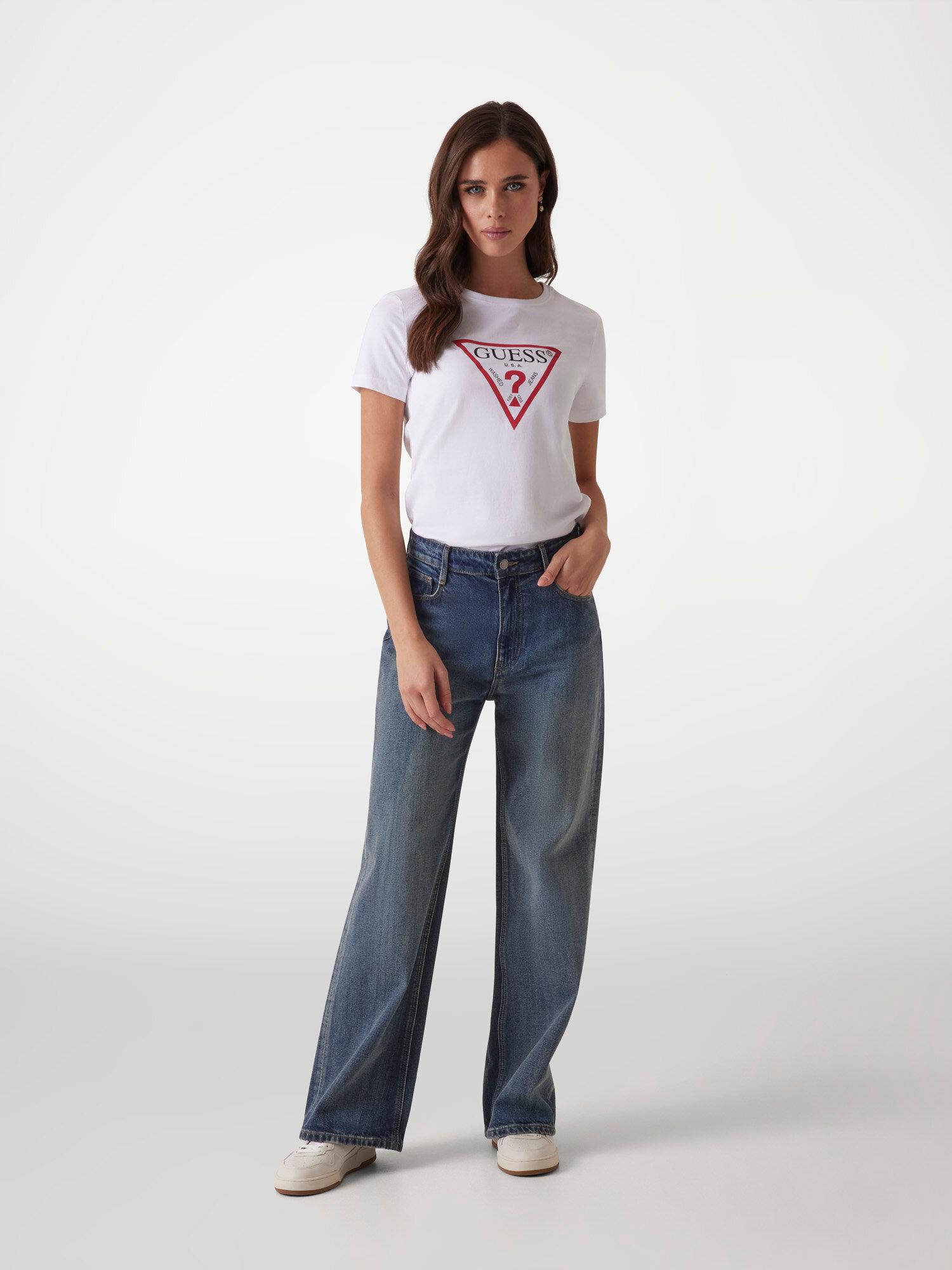 Футболка GUESS SS CN Original Tee, размер S, белый — фото 1
