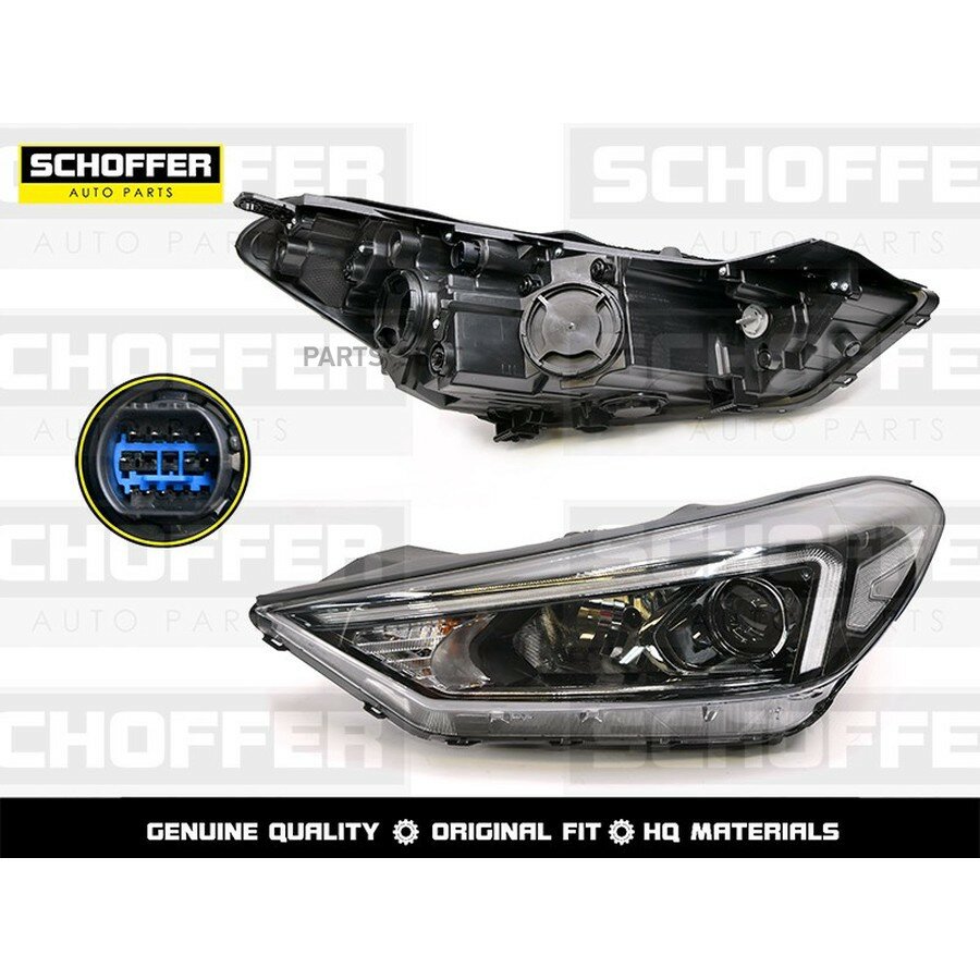Фара левая Hyundai Tucson (2018-2021) от официального дистрибьютора, SCHOFFER, артикул SHF12148