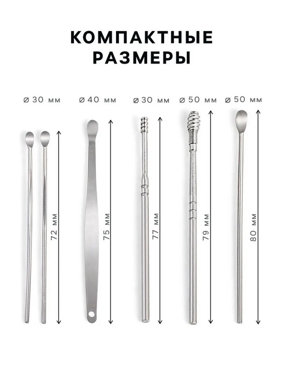 Стильный набор для ухода за ушами с кожаным чехлом