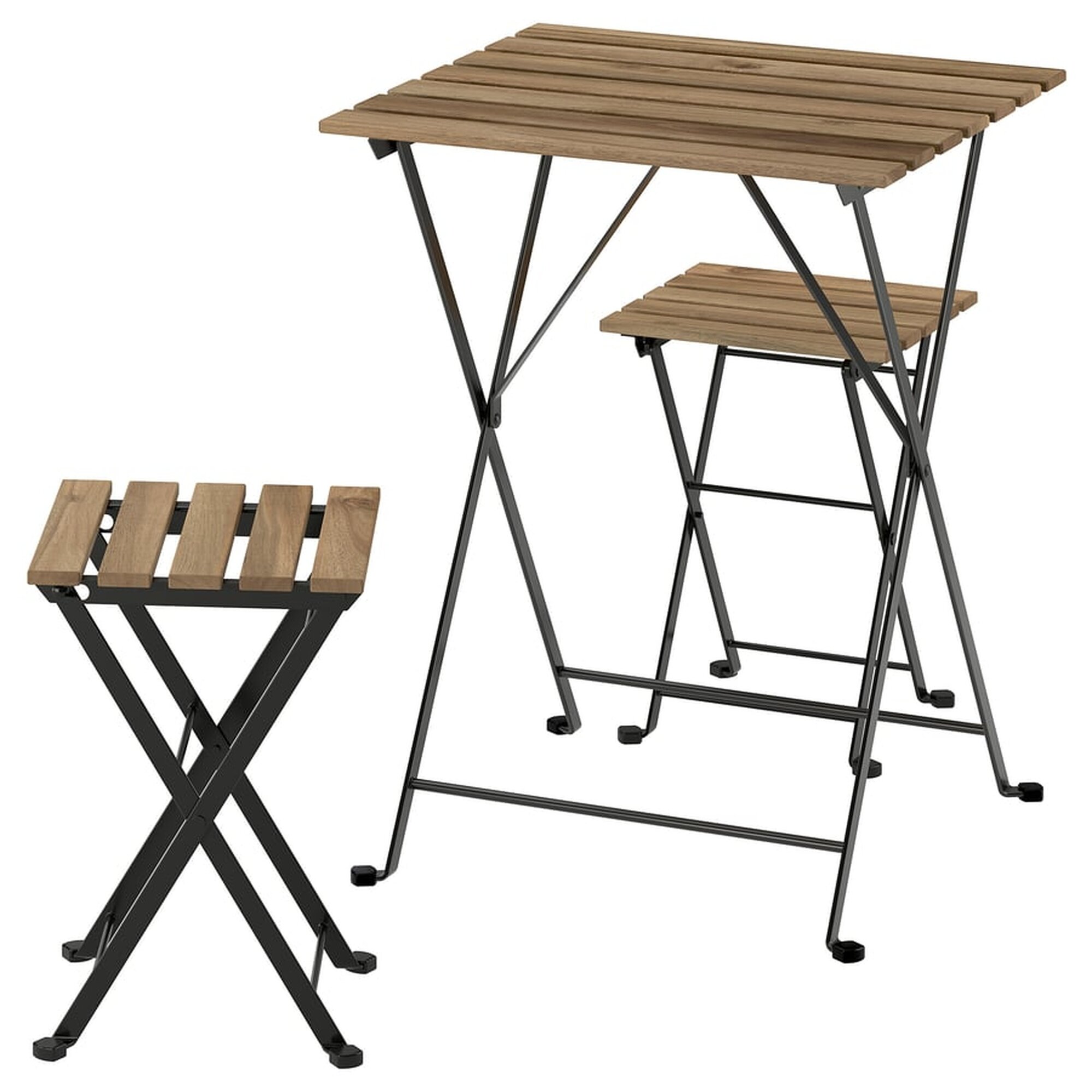 Садовый стол и 2 стула IKEA TARNO, складные, размер 55х54 см, цвет коричневый, 196.155.17