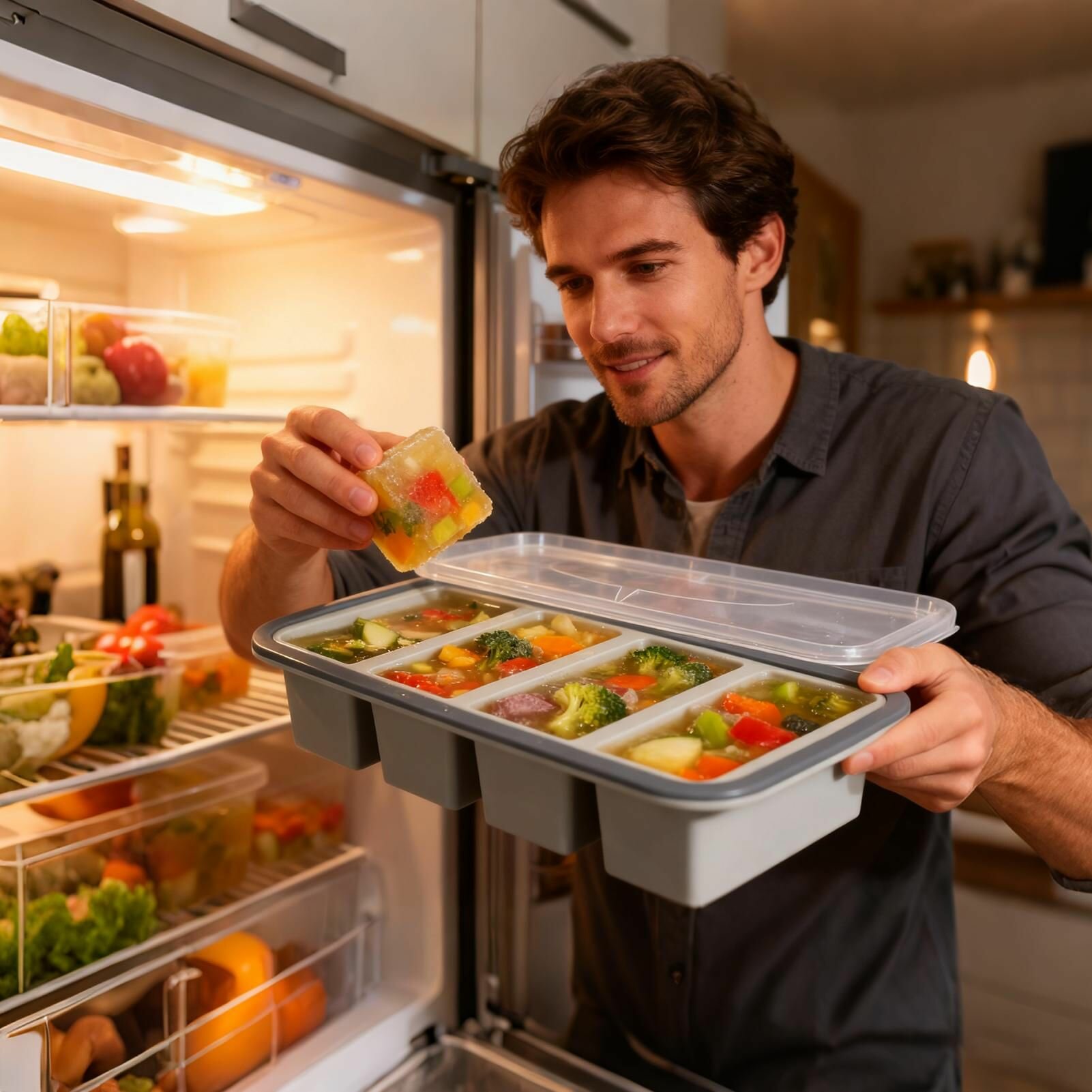 Силиконовые формы для замораживания супа, лоток для замораживания кубиков супа , Форма для льда и конфет