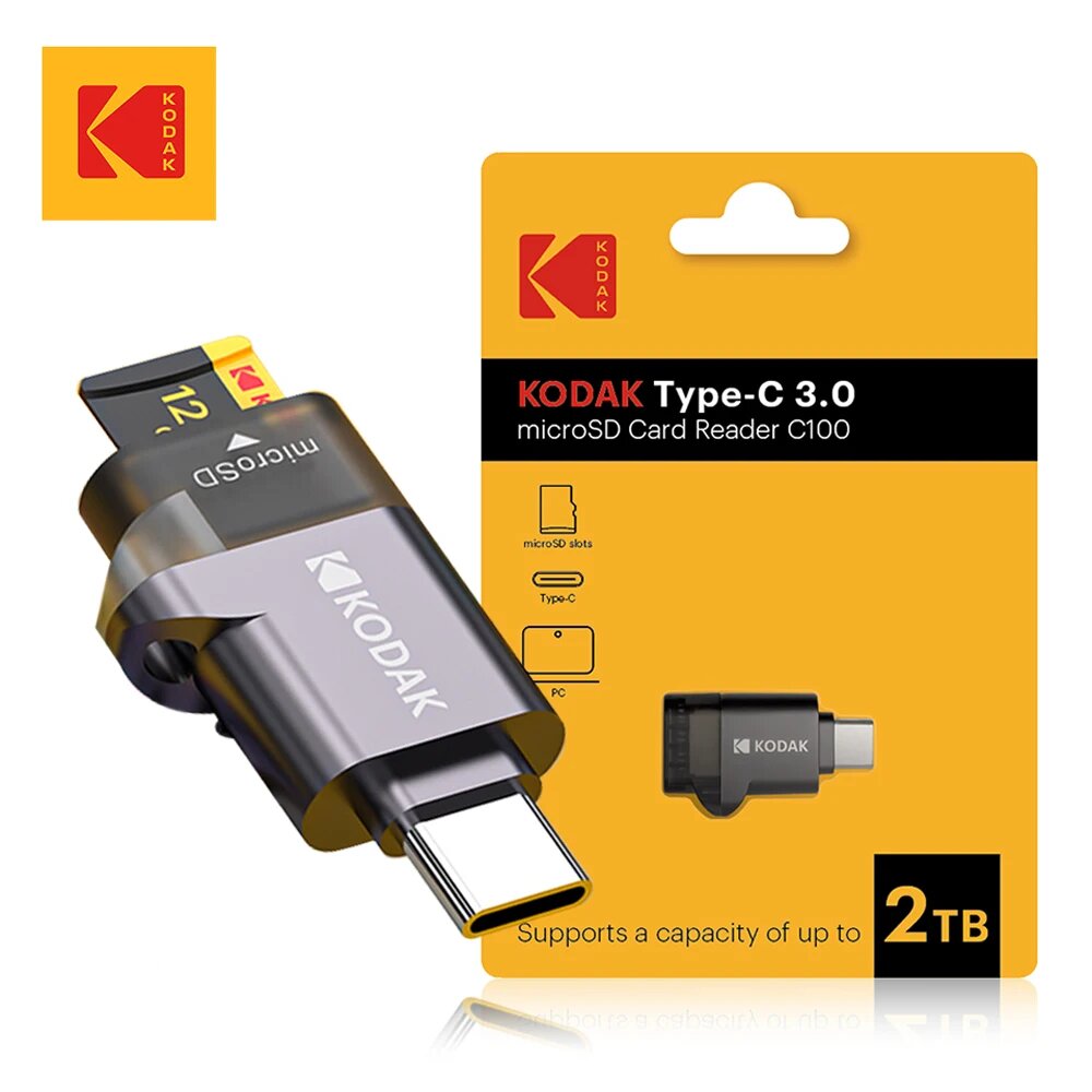 Kodak 4 в 1 кардридер USB3.0 и Type C type-c Card Adapter
