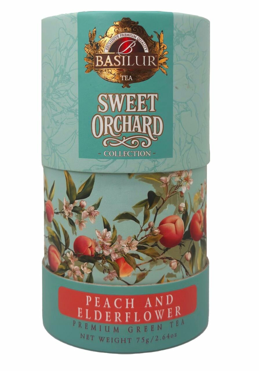 Чай зеленый Basilur Сладкий сад персик и бузина, 75г