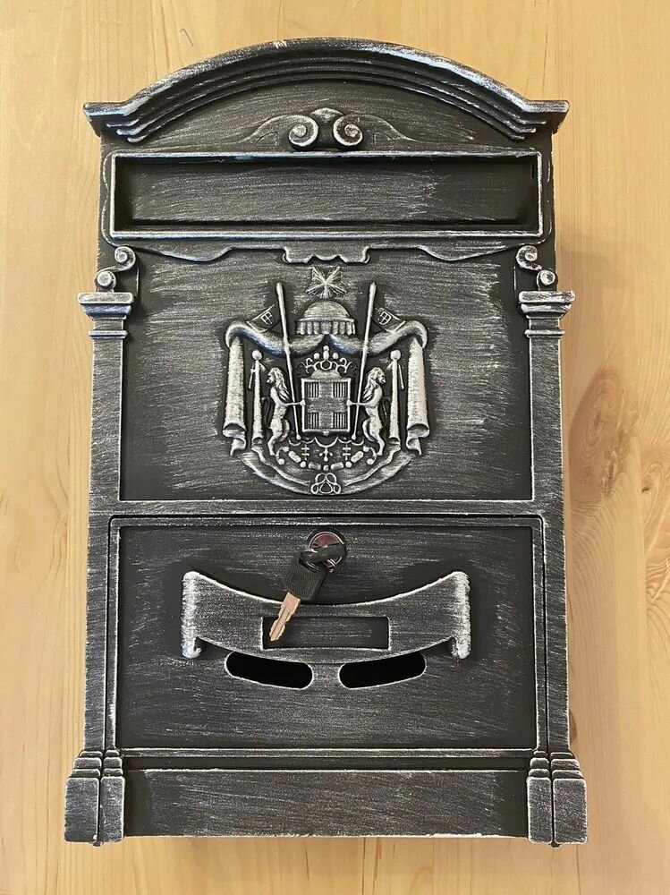 Ящик почтовый уличный для частного дома аллюр №4010B / старое серебро