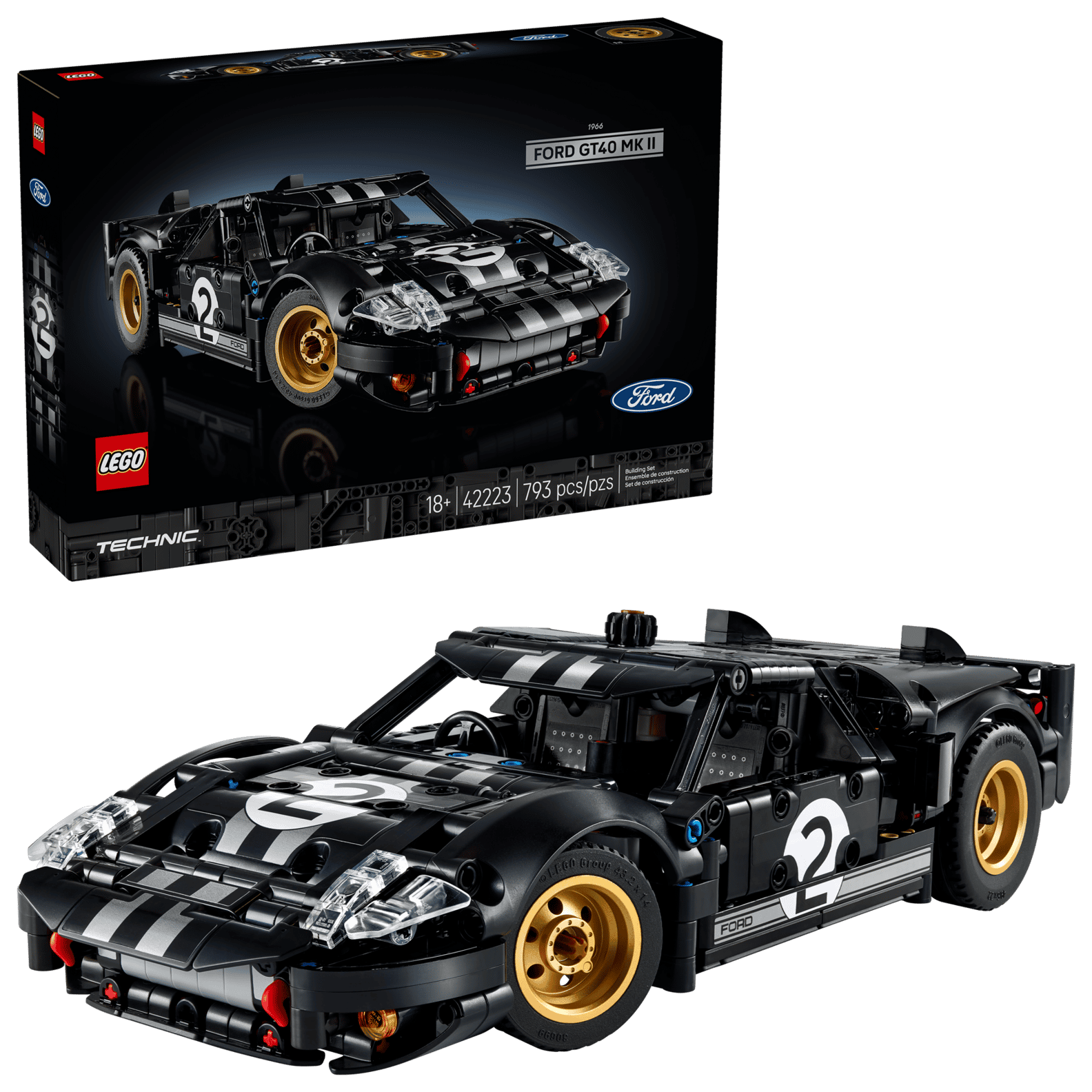 Конструктор LEGO Technic 42223 Ford GT40 MKII 1966, 793 дет.
