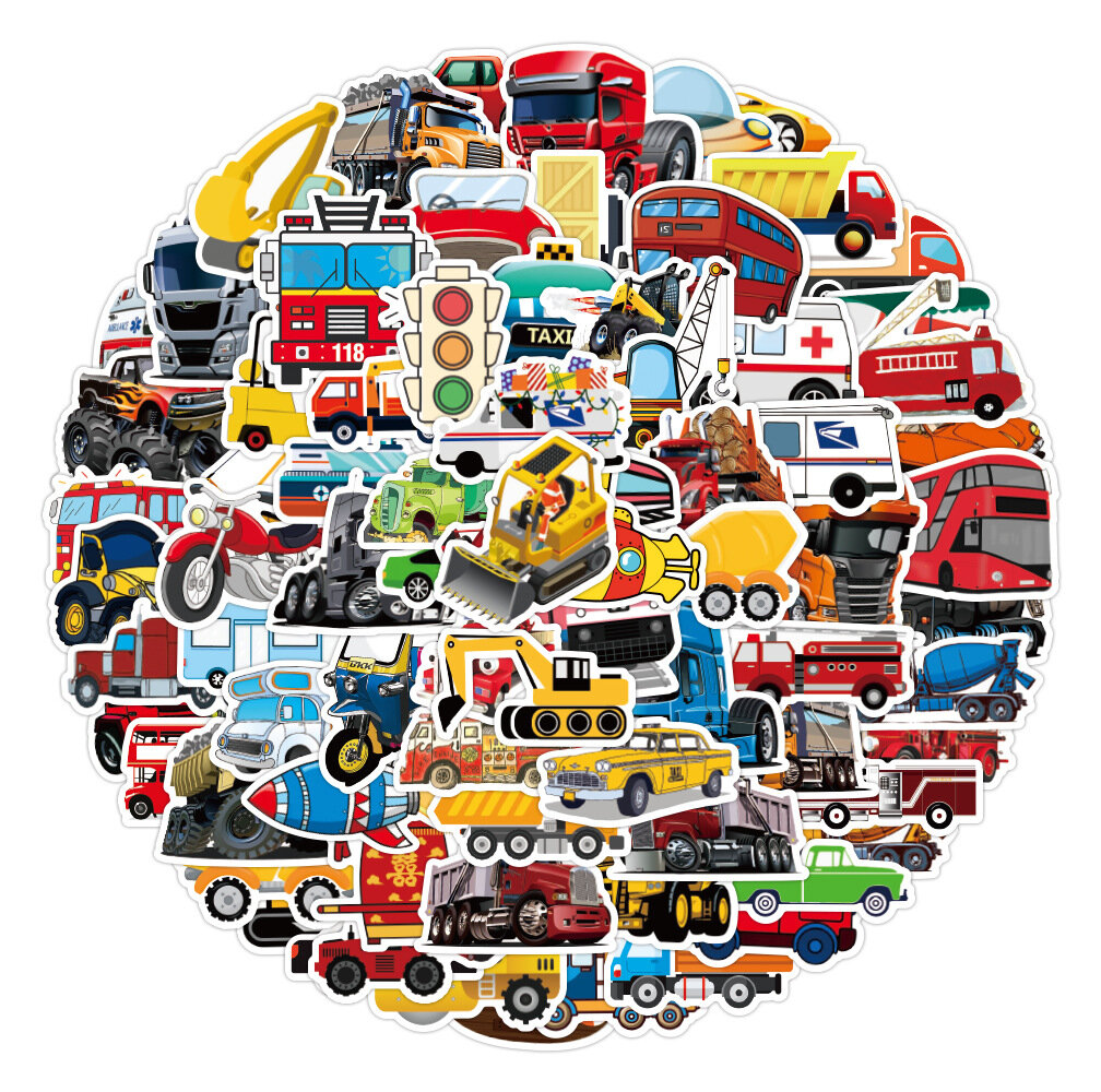 100 шт./упаковка детских игрушечных машинок, развивающие наклейки в стиле аниме, водонепроницаемые виниловые наклейки для ноутбука, багажа, скейтборда, подростков.