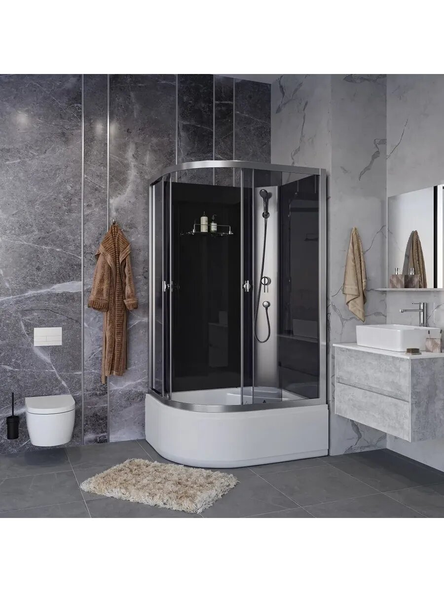 Душевая кабина Niagara ECO, с поддоном 110x80, угловая, правая, антискользящий ABS-пластик