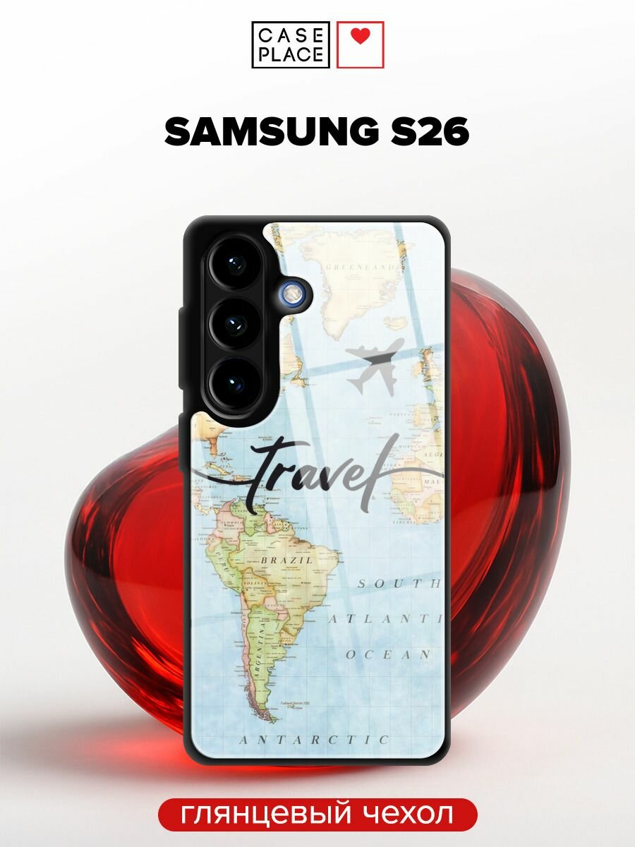 Чехол на Samsung Galaxy S26 / Самсунг Галакси S26 с принтом "Карта мира Travel"