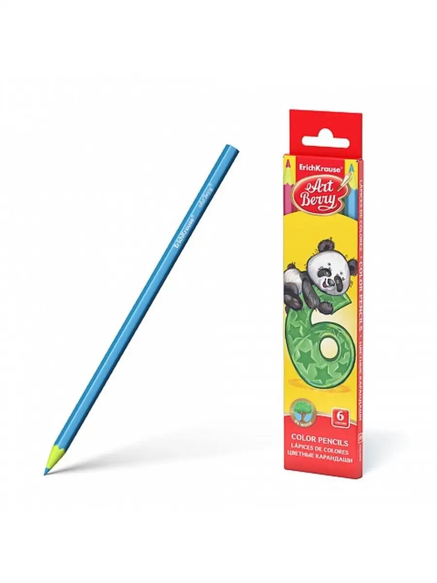 Пластиковые цветные карандаши шестигранные