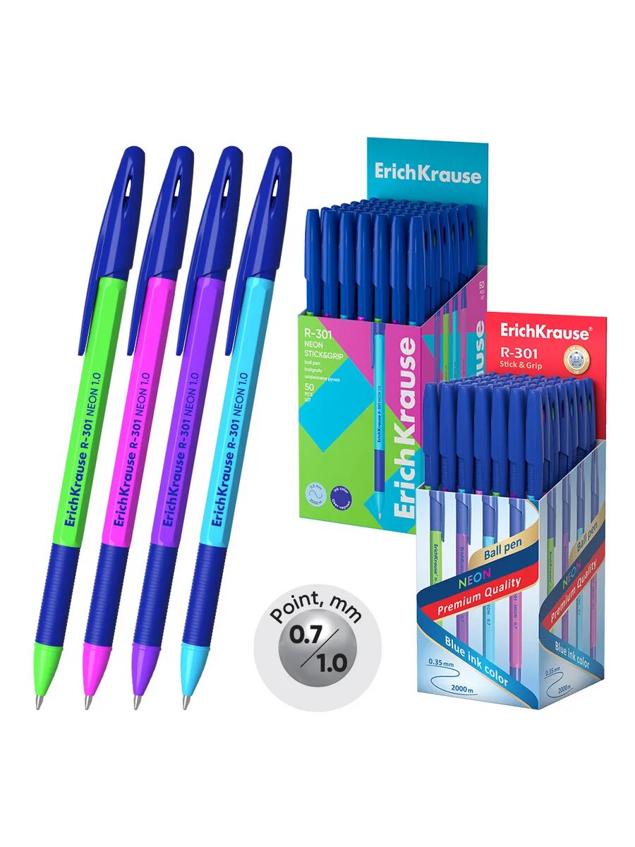 Ручка шариковая R-301 Neon Stick&Grip 0.7,