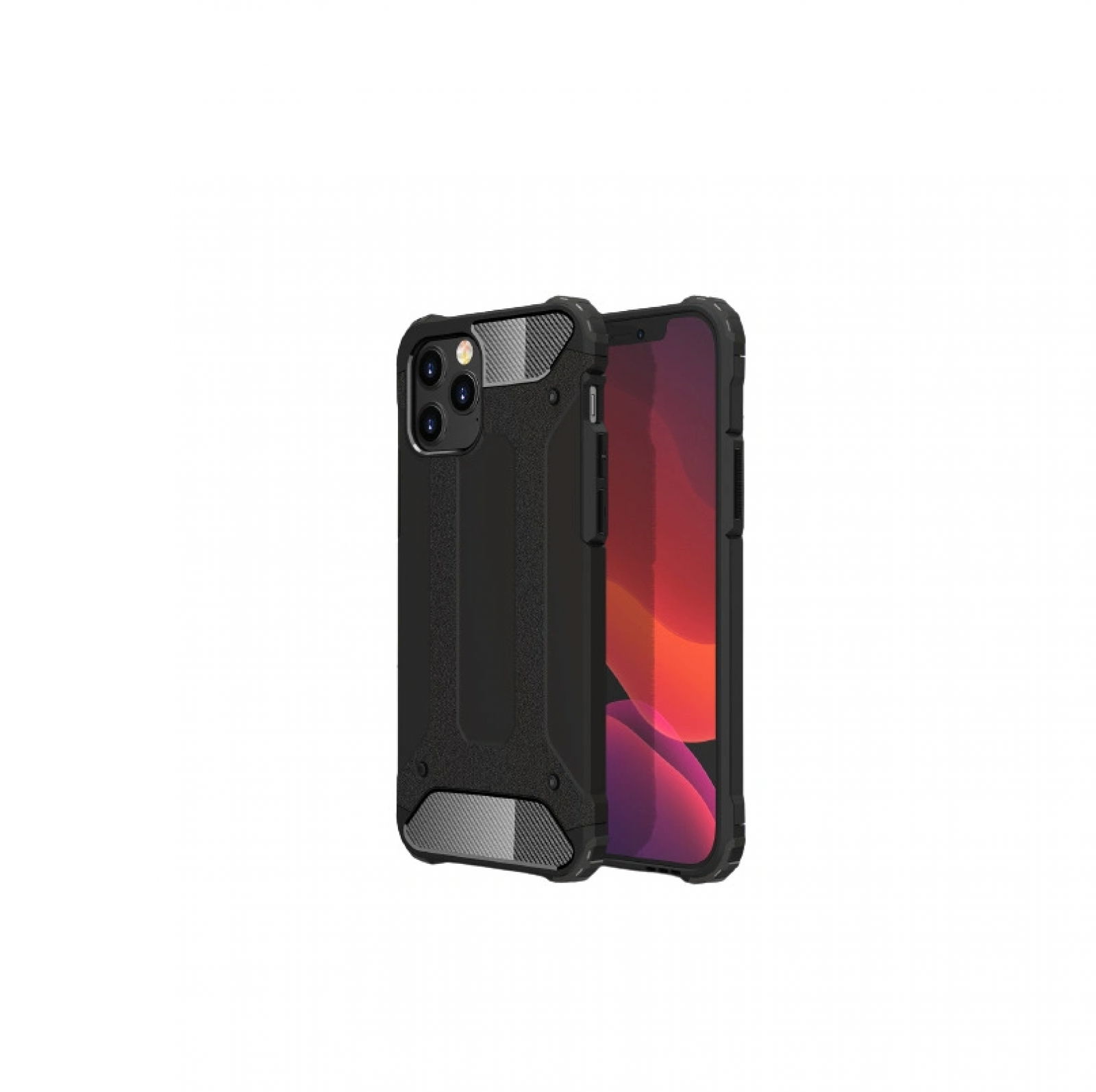 Чехол-бампер MyPads для iPhone 12 и iPhone 12 Pro (6.1) черный противоударный усиленный