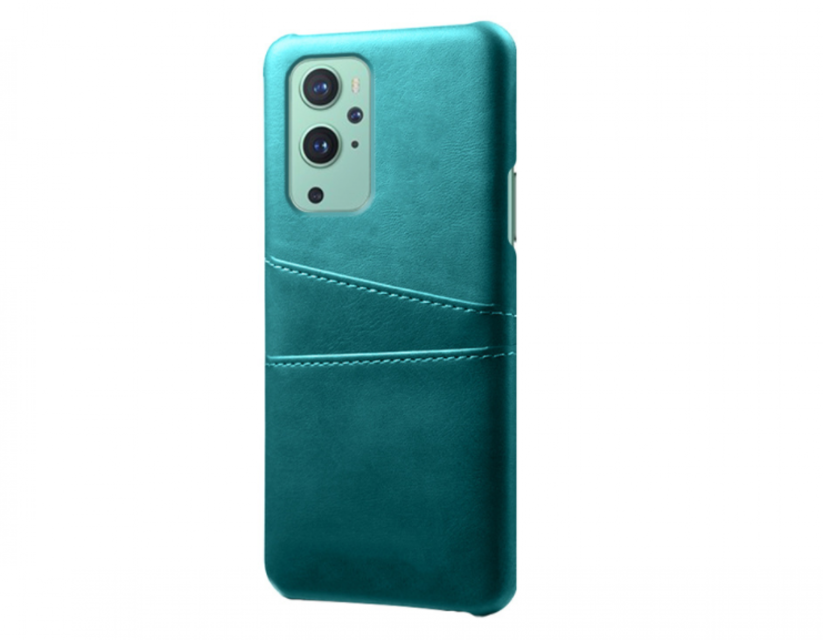 Чехол панель-накладка MyPads для OnePlus 9 из импортной кожи с визитницей зеленый