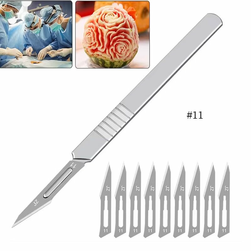 Набор для ремонта скальпель ручка + 10 скальпельных лезвий (#11)