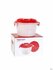 Tupperware Контейнер пищевой для СВЧ белый и красный с крышкой для еды 356г