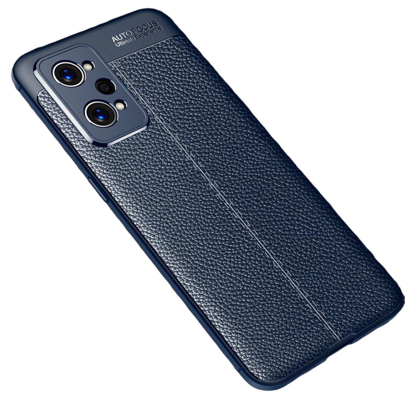 Чехол MyPads для Realme 9 Pro из износостойкого силикона с тиснением под кожу, синий