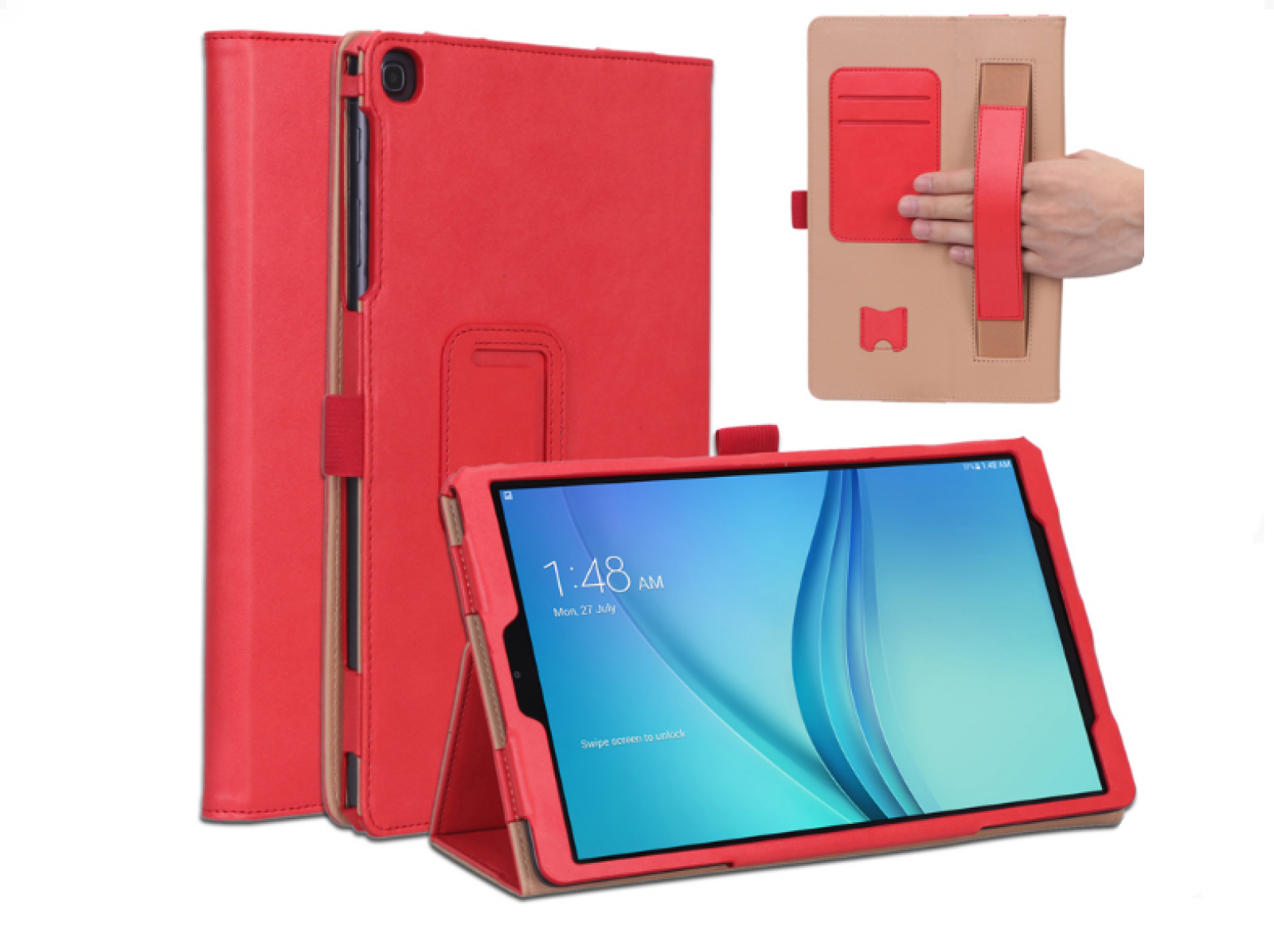 Чехол бизнес класса MyPads Prestige для Xiaomi Mi Pad 5 / Mi Pad 5 Pro 11 из натуральной кожи с визитницей и держателем для руки