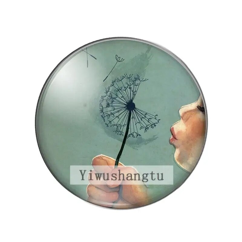 Круглые стеклянные кабошоны "Черный кот" 8/10/12/18/20/25 мм 12mm, F