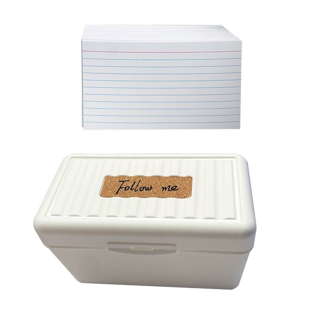 Цветные линованные заметки 3×5 дюйма, Белая коробка на 200 листов