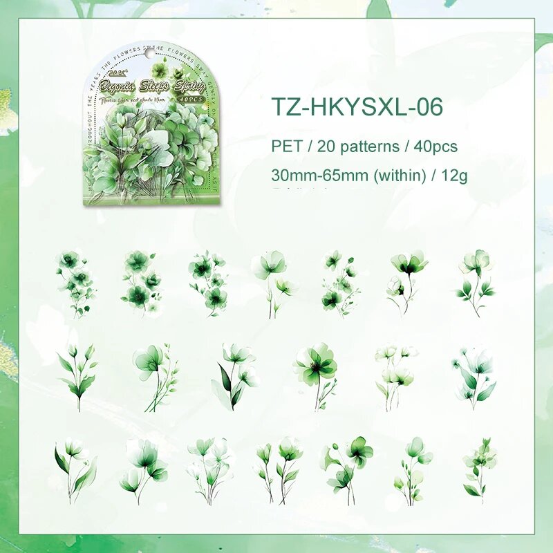 Набор стикеров JIANWU Flower Bloom Unfuring Series