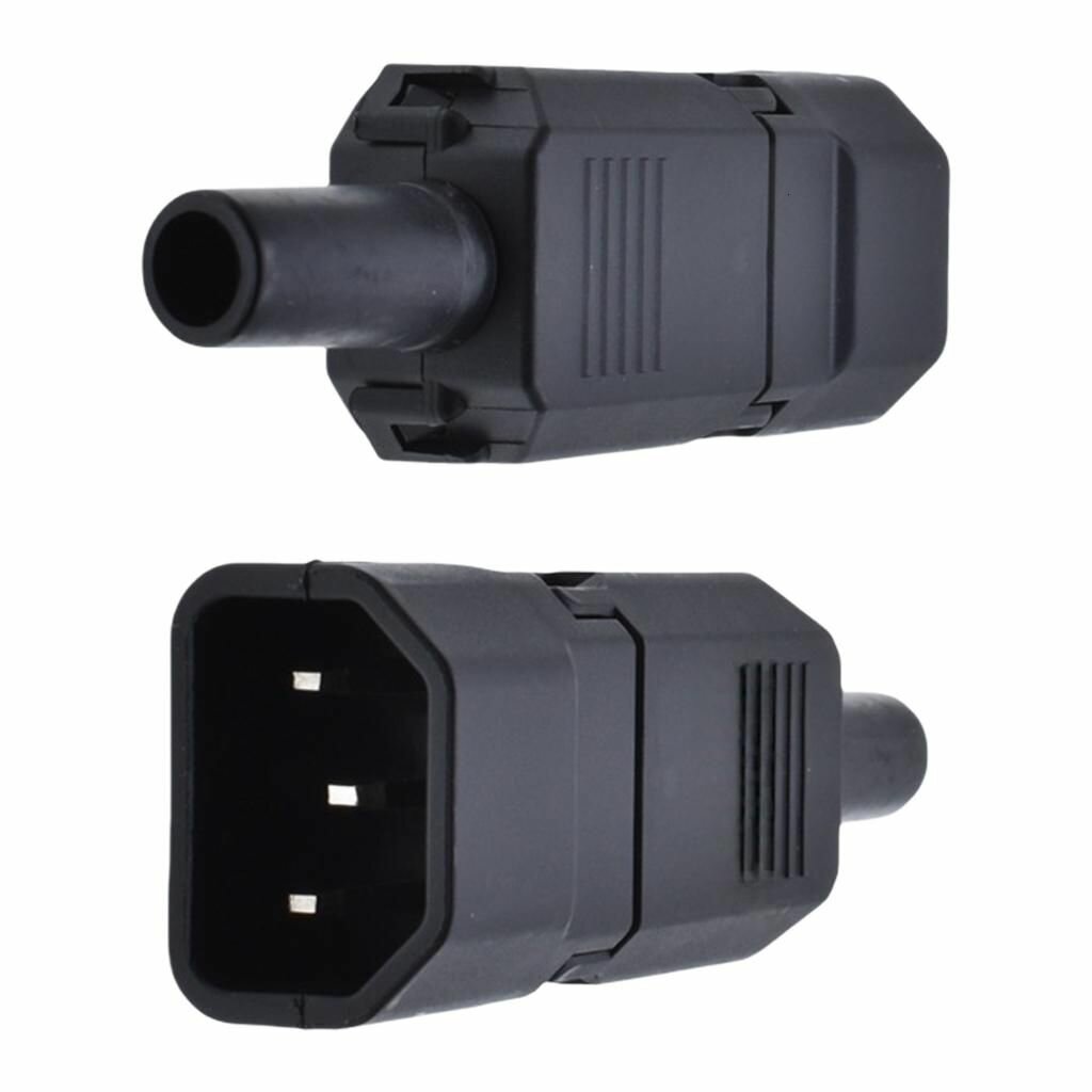 Черные силовые разъёмы ABS, 10 А, 250 В, тип C13, - 1 пара самцов