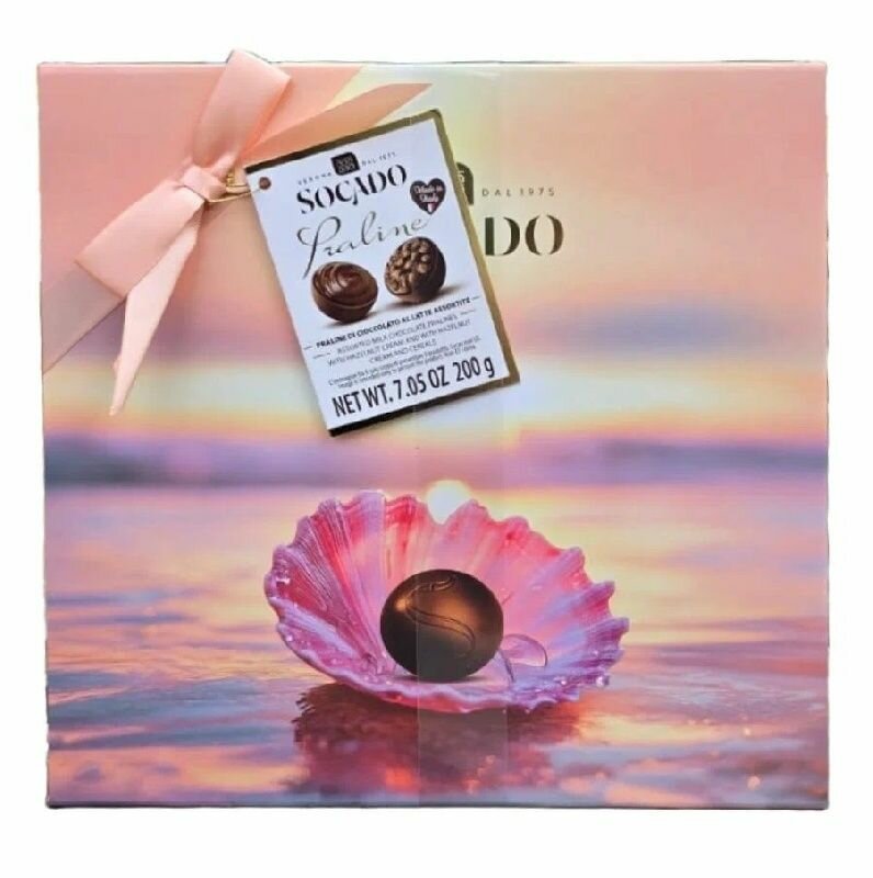 Конфеты SOCADO ассорти из молочного шоколада "Жемчужина" /картон/ 200г