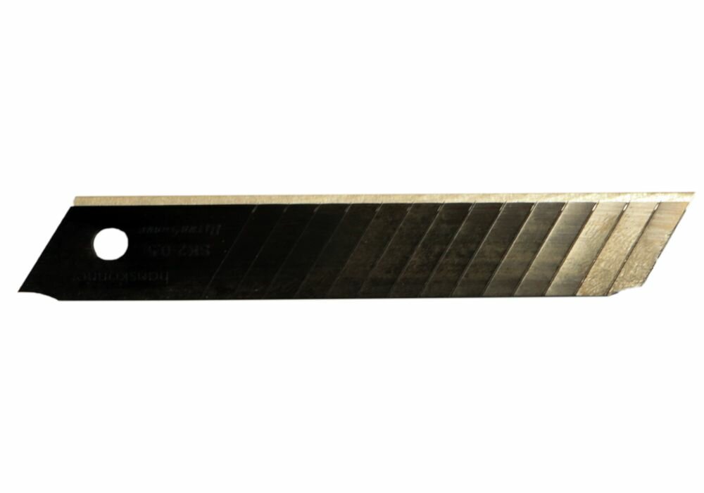 Лезвия Hanskonner HK1076-S1-18 18мм, 10шт, оксидированные, SK2 сталь, толщина 0.5мм