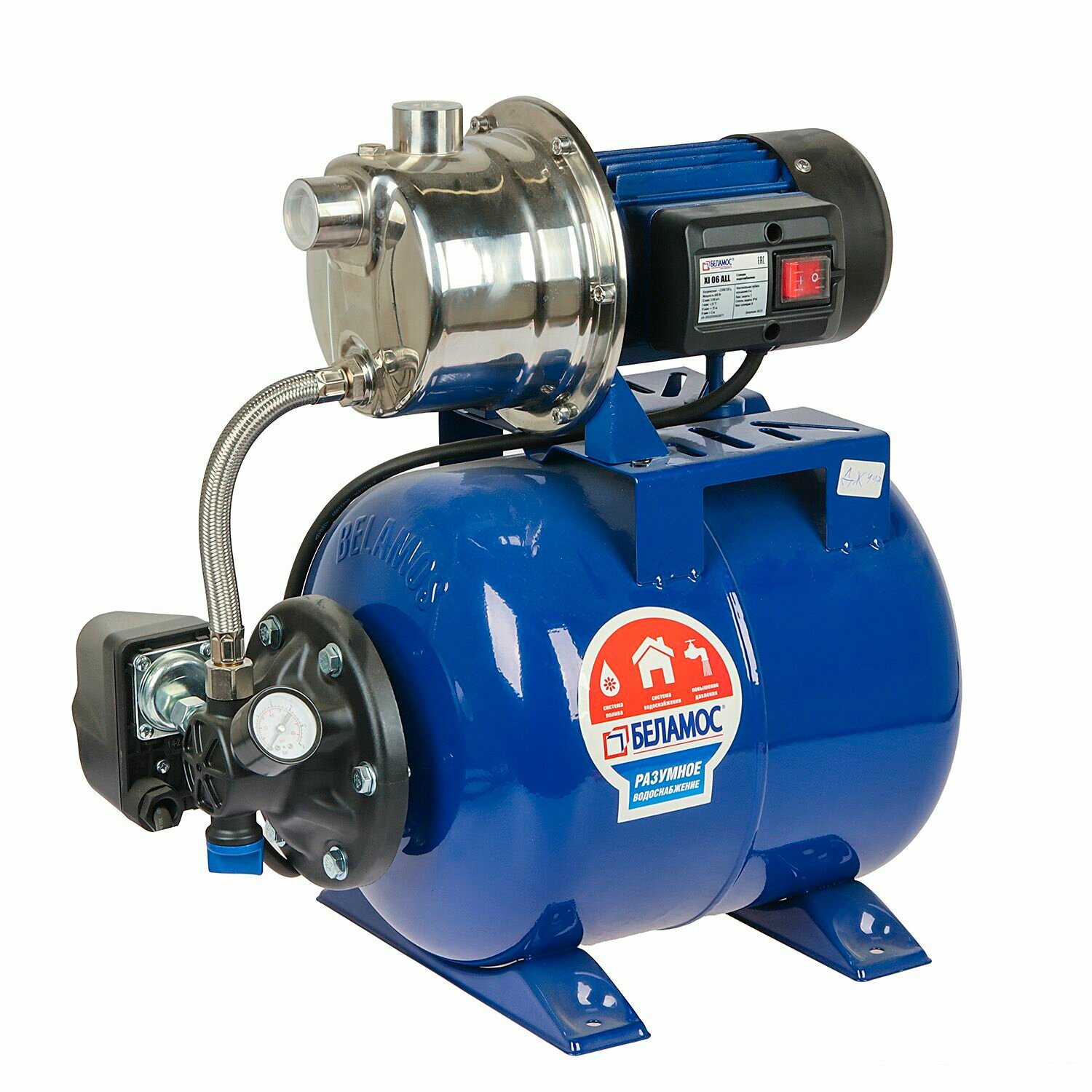Насосная станция Belamos мощность 600 вт, производительность 2800 л/час, напор 33 м, нержавеющая сталь (ХI 06 ALL)