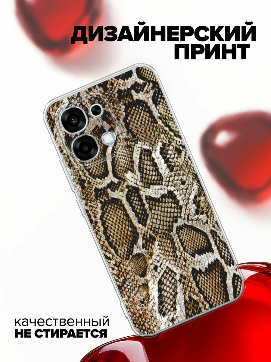 Силиконовый чехол на Oppo A6 Pro / Оппо A6 Про с принтом змея — фото 1