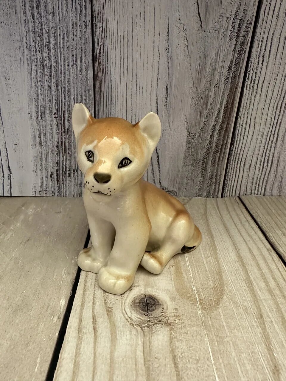 Статуэтка Тигрёнок Фарфор Лфз 70 годы винтажная коллекционная