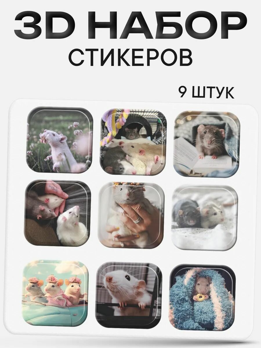 3D стикеры на телефон крыска