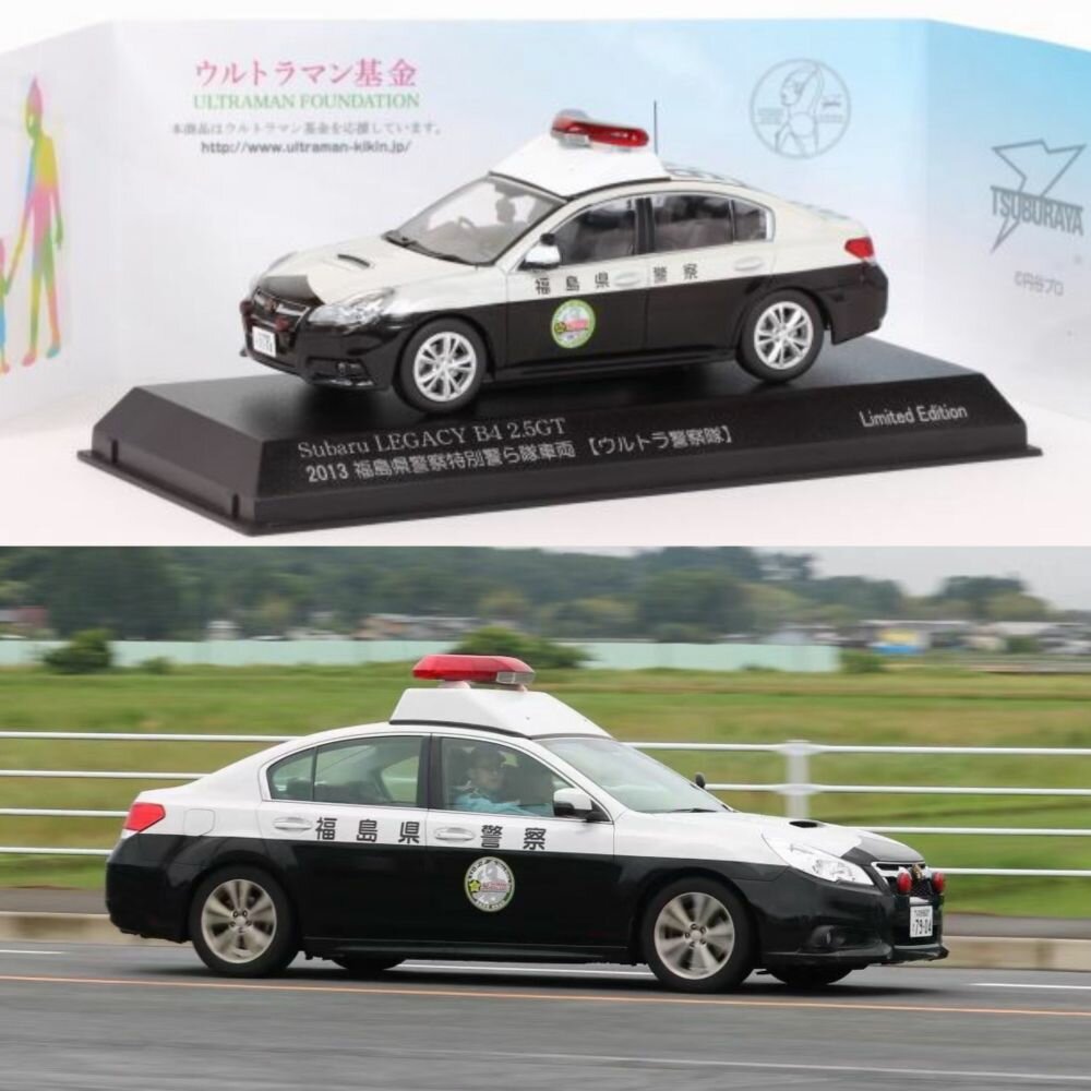 RaiS Subaru Legacy B4 2.5GT 2013 Префектура Фукусима 1:43 Японский полицейский автомобиль