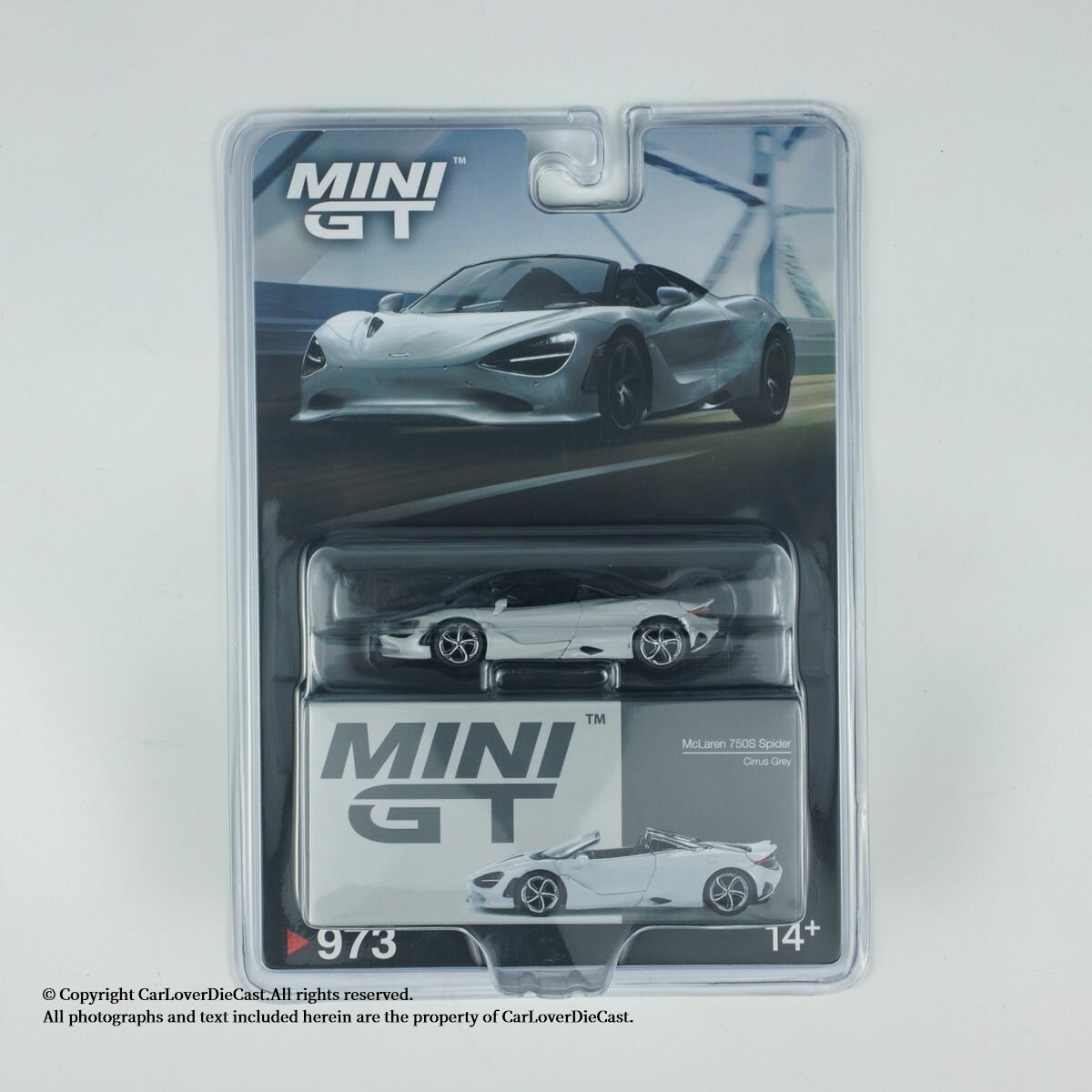 MINI GT x Majorette, литая коллекционная машинка 1:64(973-McLaren 750S Spider Cirrus)