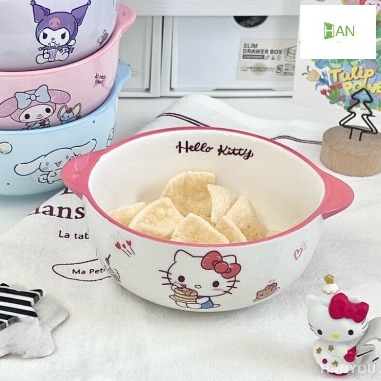 Эксклюзивная детская посуда для выпечки и риса Куломи с Sanrio Hello Kitty представлена керамической миской