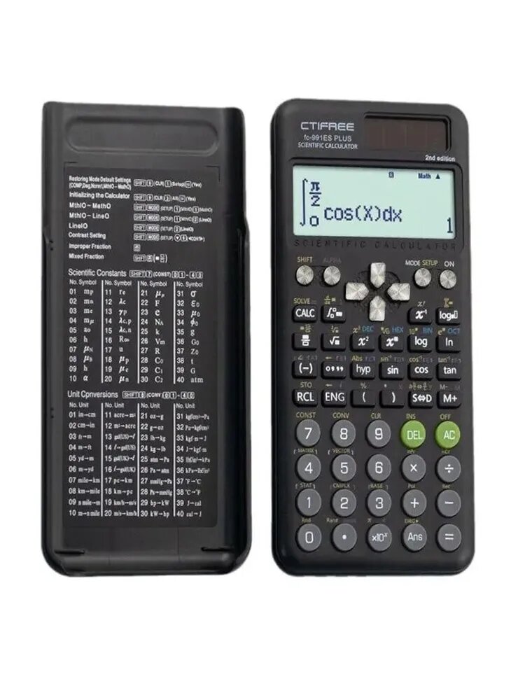 Инженерный калькулятор Casio FX-991ES PLUS-2 10+2 разрядный 417 функции, Черный