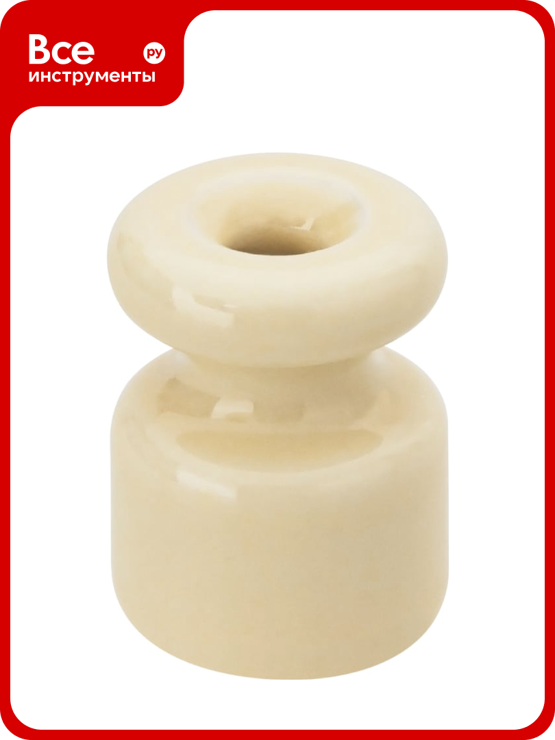 Керамический изолятор TDM для ретро провода «ЭКО» сосна 25шт SQ2802-0005, внешний монтаж, защита IP20, наружное