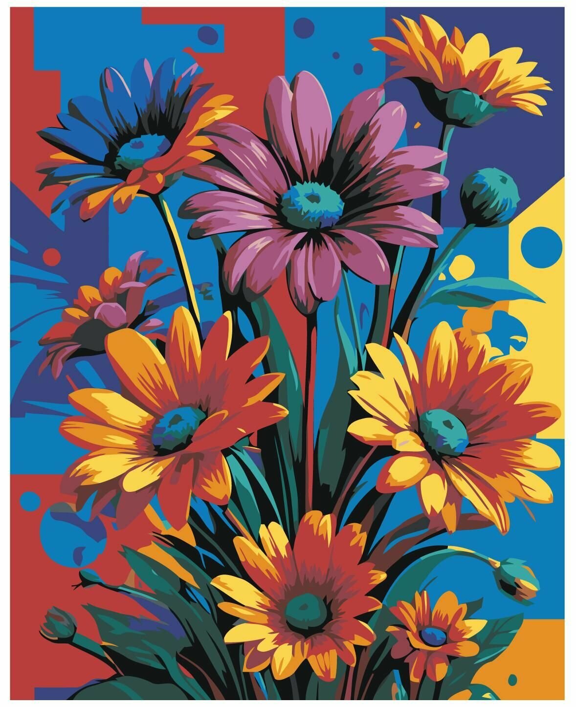 Картина по номерам, 40 x 50, LIO-086, цветы, букет, натюрморт